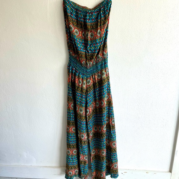 Va Va Voom | Pants & Jumpsuits | Va Ba Voom Boho Strapless Pantsuit ...